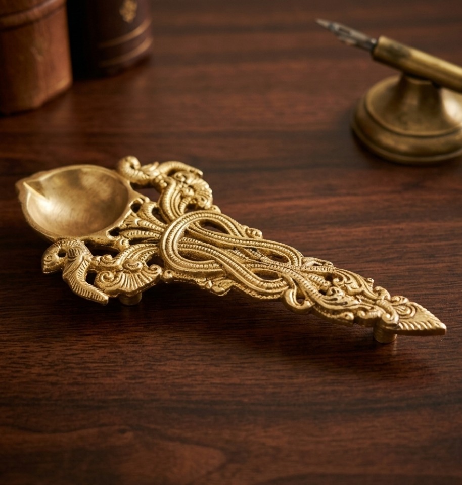 Peacock Brass Diya
