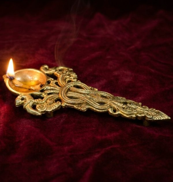 Peacock Brass Diya